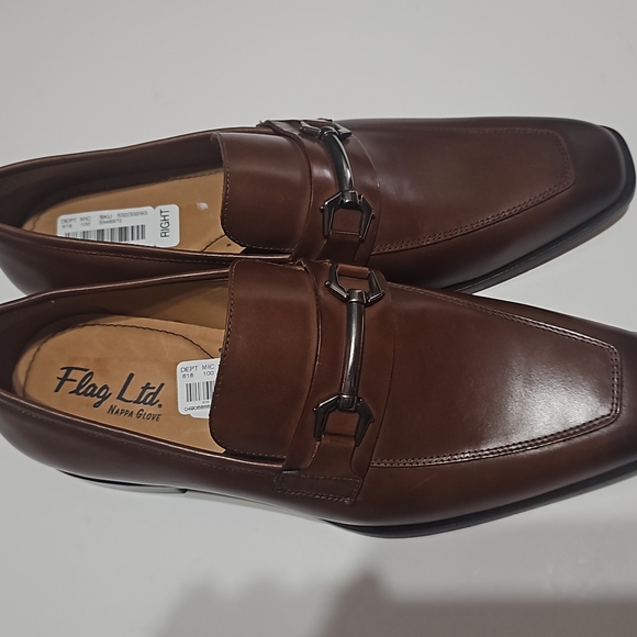 Flag Ltd | Shoes | Flag Ltd Mens Noble Bit Brown Leather Loafer Dress ...